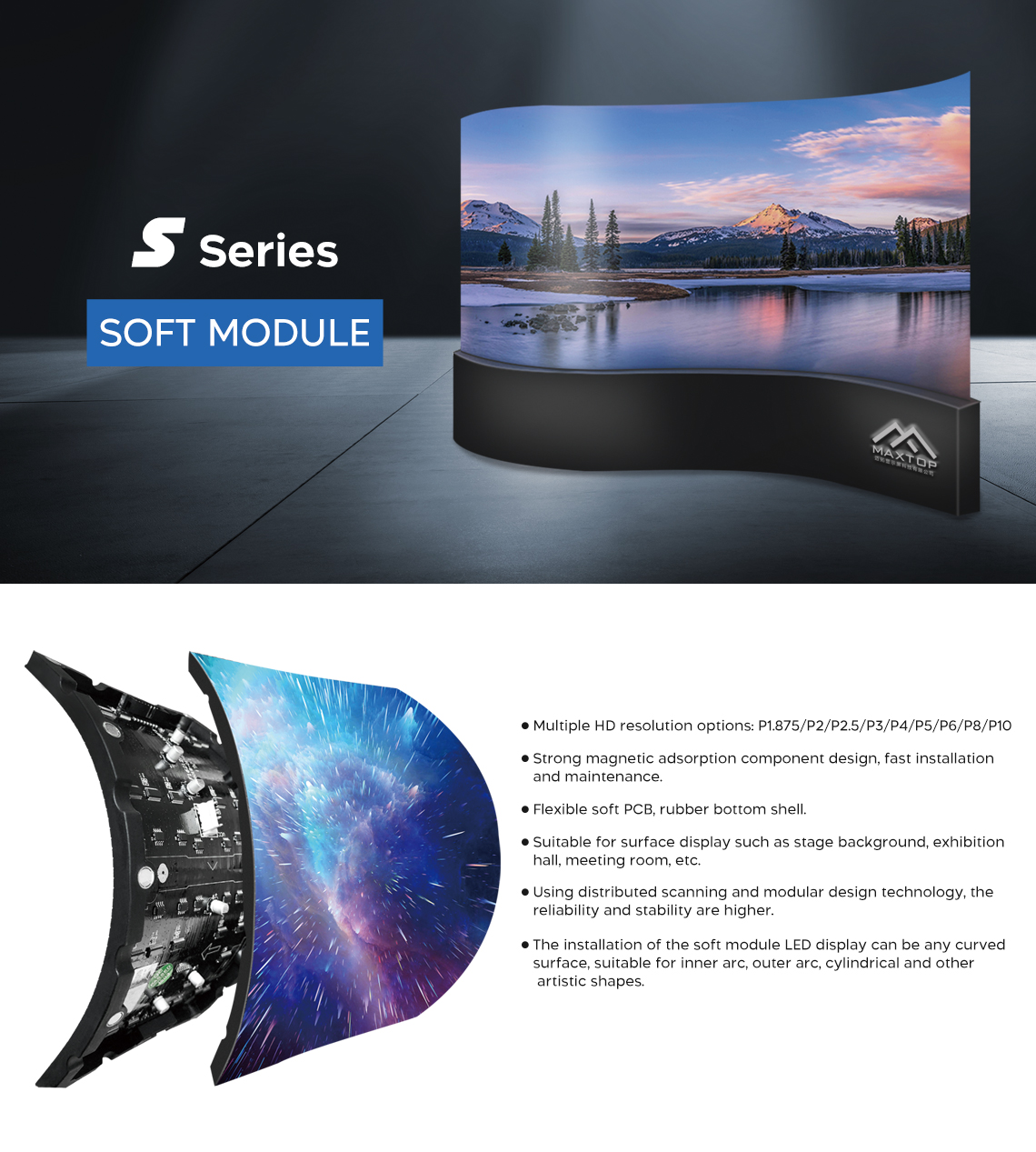 Indoor Soft LED Module Creative Screen MAXTOP LED Display Indoor Soft LED Module Creative Screen MAXTOP LED Display