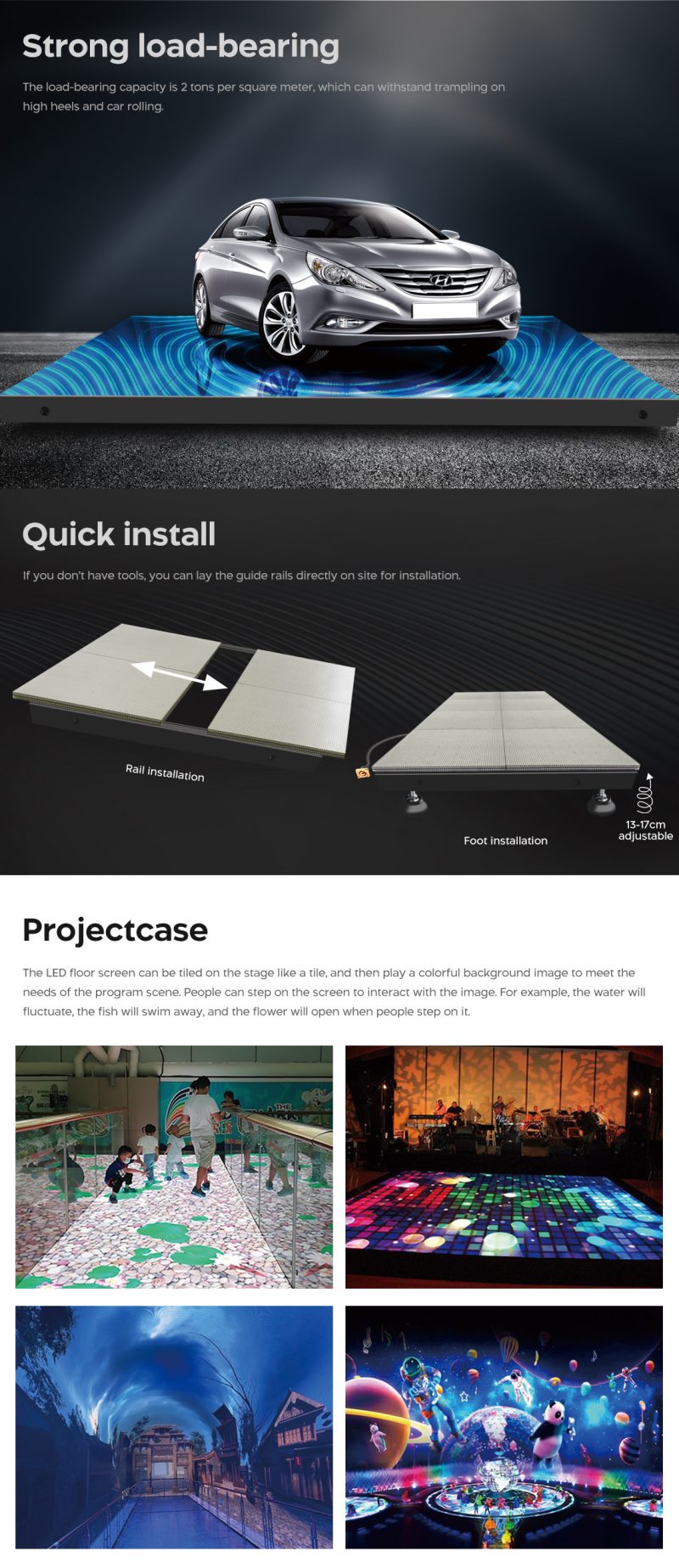 LED dance floor screen, Outdoor interactive - MAXTOP LED Display