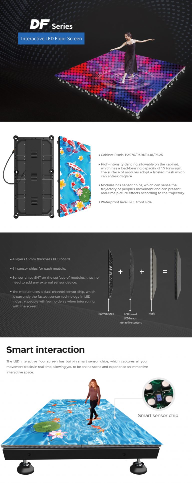 LED dance floor screen, Outdoor interactive - MAXTOP LED Display