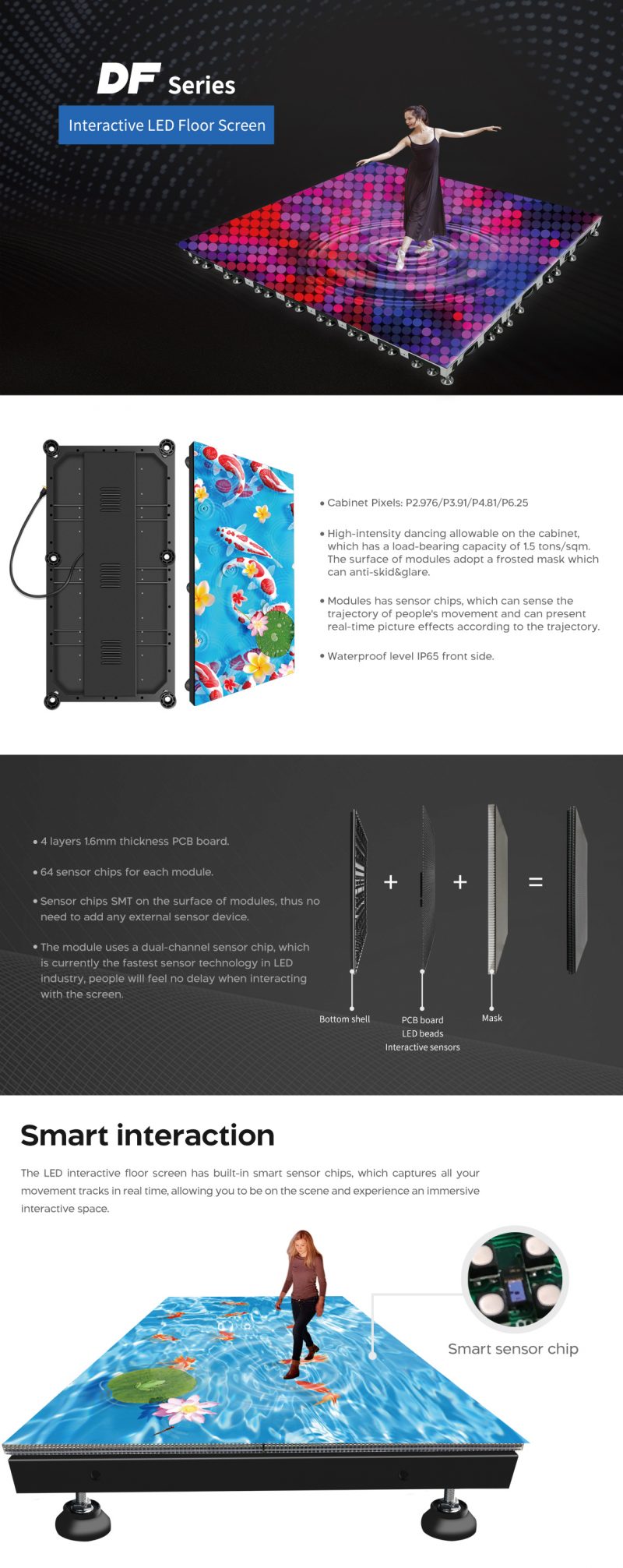 LED dance floor screen, Outdoor interactive - MAXTOP LED Display